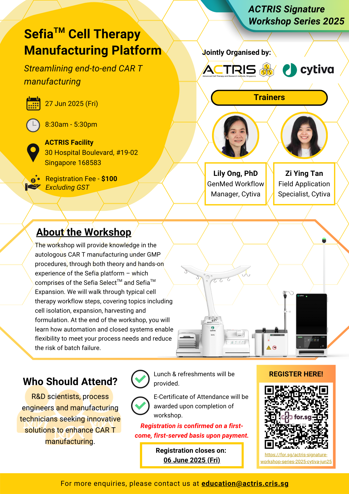Sefia™ Cell Therapy Manufacturing Platform Workshop