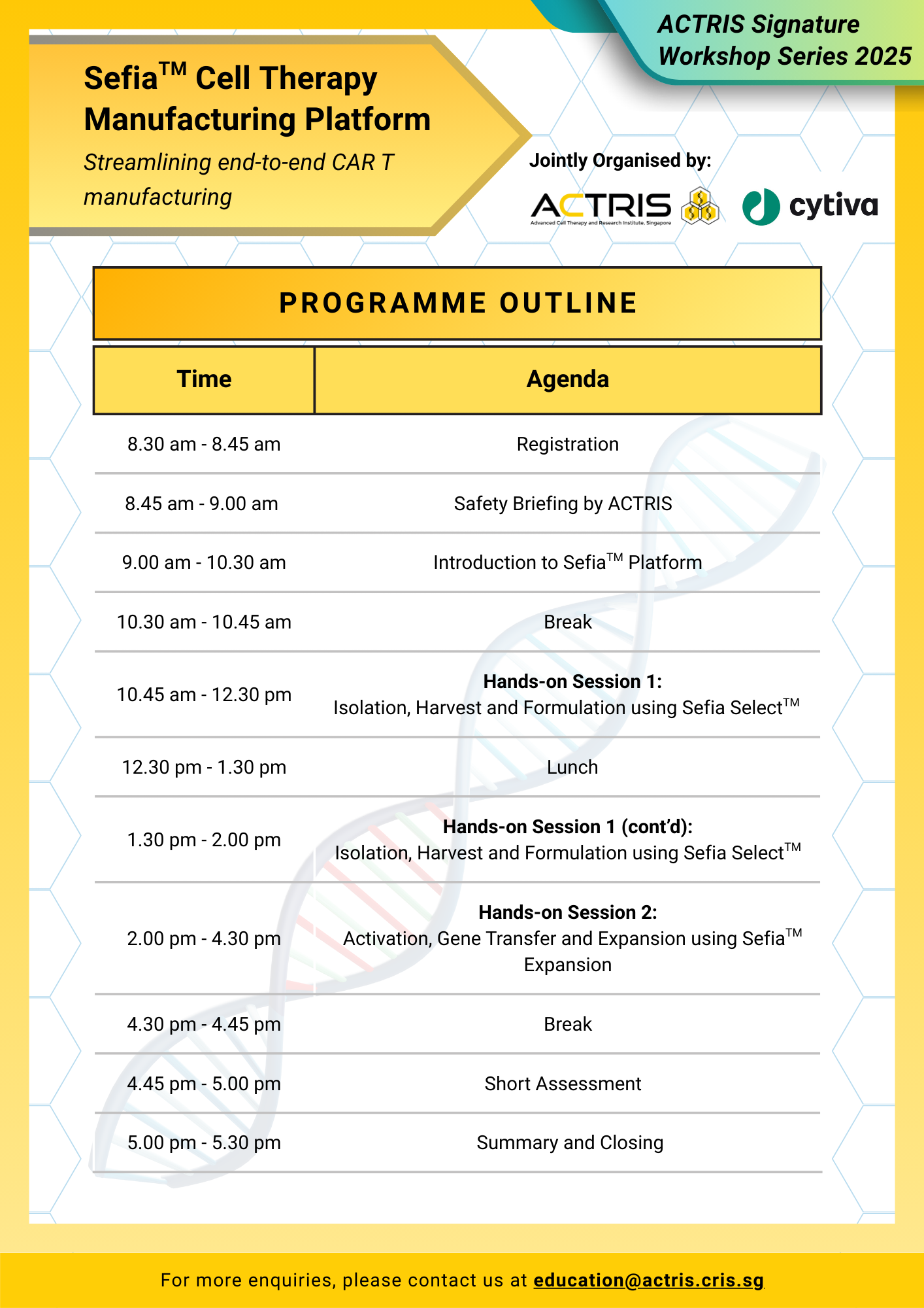 Sefia™ Cell Therapy Manufacturing Platform Workshop