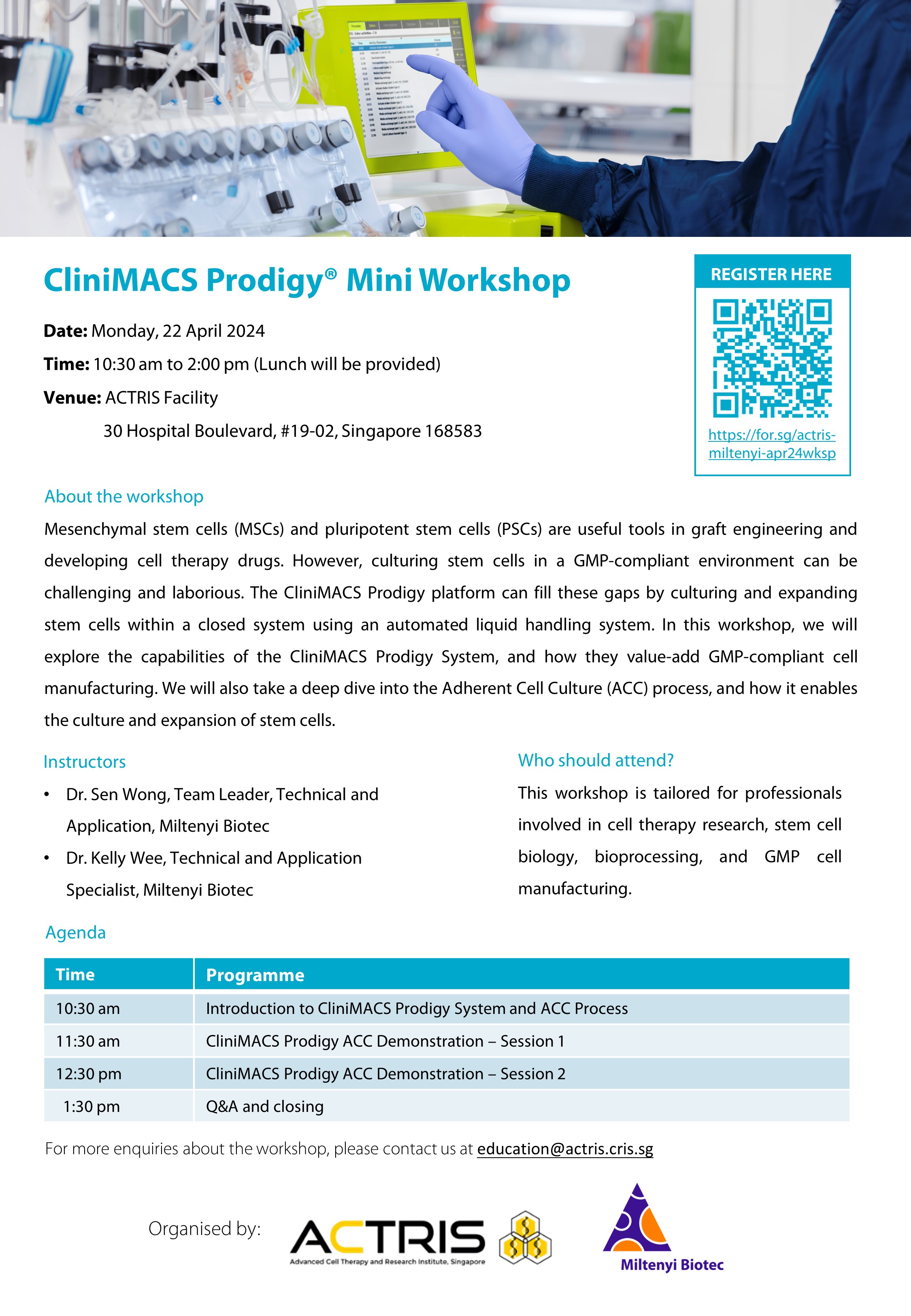 CliniMACS Prodigy® Mini Workshop April 2024